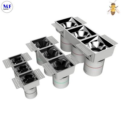 Cina Alluminio alloggiamento 20W Anti Glare COB Commercial Trimless soffitto intagliato Hotel LED Grill Down Spot Light in vendita