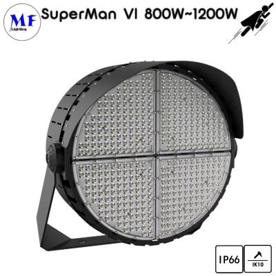 China 5 jaar garantie Stadion LED Flood Light 1200W IK10 IP66 60Deg 160LM/W Hoog licht 6000K Voor voetbalvelden for sale