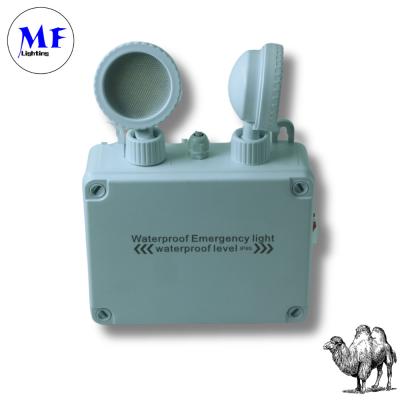 China Emergency Exit LED Light IP65 Waterproof Dual Head 3h Backup Adjustable 6000K White ABS Housing for Indoor Use for sale