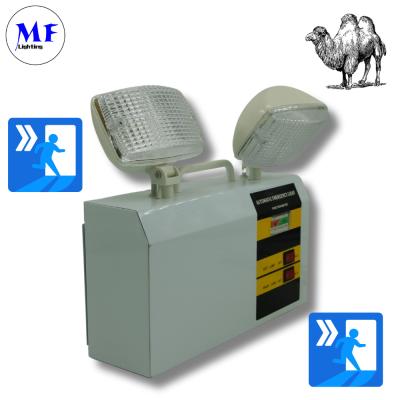 China LED Double Heads Rechargeable Emergency Light For School Hotel Basement Public Place for sale