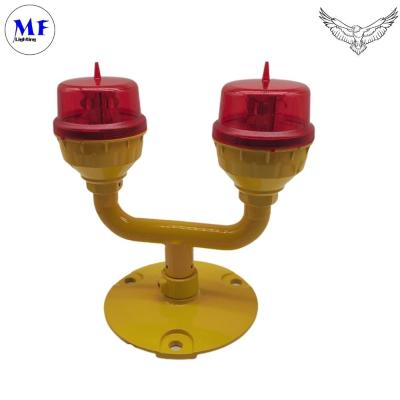 China Main-Standby Adjustable Wide Voltage Input UV-Resistant Polycarbonate IP66 Low-Intensity Dual-Lamp Aviation Obstacle Obstruction Light For Bridge for sale