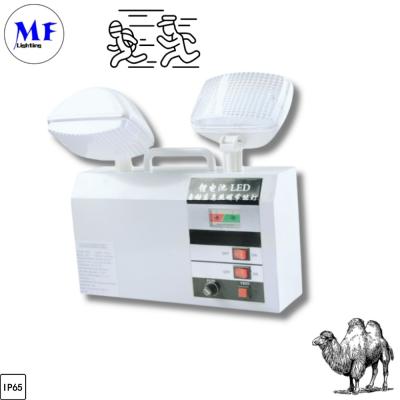 China IP65 Waterproof Fireproof Lithium Battery Backup 2*5W 10W 3hours Double Head White Warning Exit Wall Mount Office Warehouse Sigh Hotel LED Emergency Light for sale