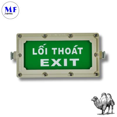 China Led Explosion Proof Exit Light Ip65 Waterproof Fire Proof Atex 3hours Emergency Battery Time Explosion Proof 4w Green Led Exit Light For Factory Warehouse Oil Gas Station for sale