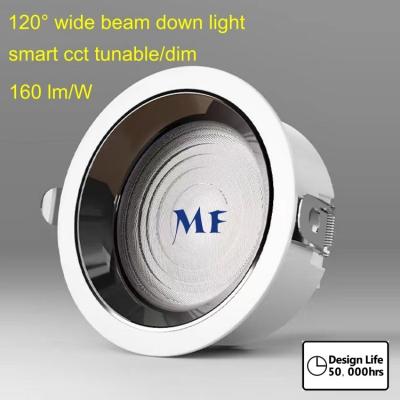 China LED Down Light Round SMD 120 Degree Wide Beam 140lm/W 160lm/W IP44 Ik07 50W 60W 70W 80W 100W Dali Tuya Zigbee Black White Housing Cover for sale
