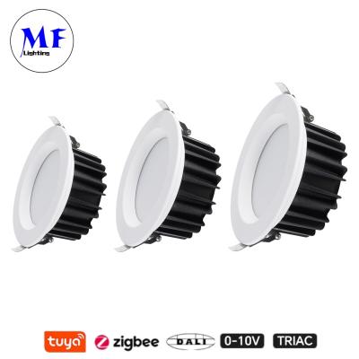 China Factory Price IP40 Anti-Glare Triac Dali Tuya Dimmable Smart Zigbee 7W 15W SMD LED Recessed Spot Down Light for Kitchen Industrial Retail Commercial Spaces for sale