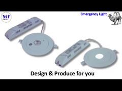 ABS PC IP43 Indoor 3W LED oplaadbaar noodgeval back-up teruggetrokken downlight 3 uur lange duur 230V LED noodlicht voor kantoor hotel fabriek
