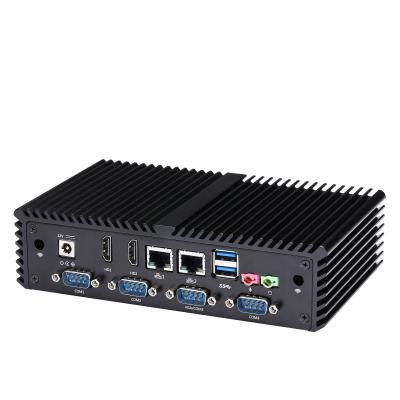 China Broadwell Fanless Industrial Mini PC Core I5 5200U 2 LAN Fanless Media Pc for sale