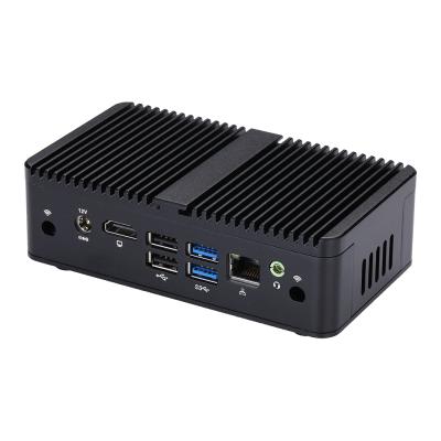 China Fanless Celeron Mini PC Intel J4125 Quad Core Dual Compact IPC Mini Pc Nas Build for sale