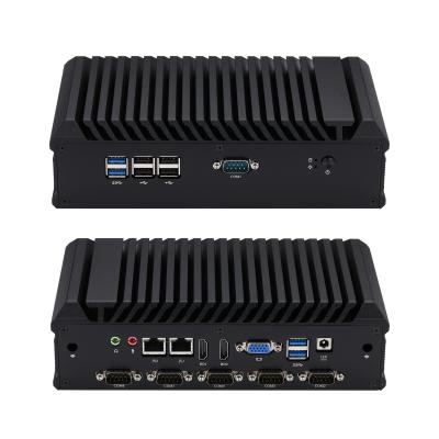 China USB2.0 Industrial Mini PC Intel 3855U 6 COM 2 HDM 1 VGA Fanless PC for sale