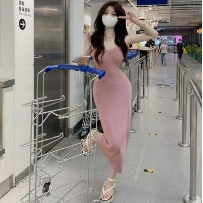 中国 スタイリッシュ セクシー スリップドレス スウィート ピーチスリーム スリムフィット ピンク タンクトップ ドレス スリーブレス 販売のため