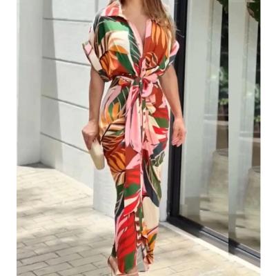 Cina Manica corta Stampa floreale Abito da donna di moda confortevole Casual sexy Slim Fit in vendita