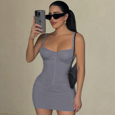 Cina Colore solido abito magro a maglia elegante senza schiena abito magro sexy con schiena aperta in vendita
