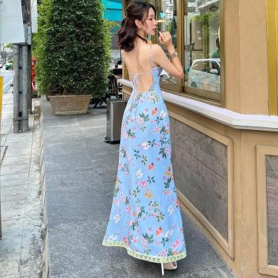 China Novos estampados de moda de verão vestidos sexy sem costas à venda