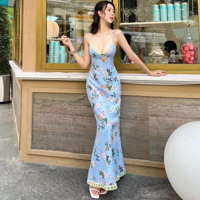 China Novos estampados de moda de verão vestidos sexy sem costas à venda