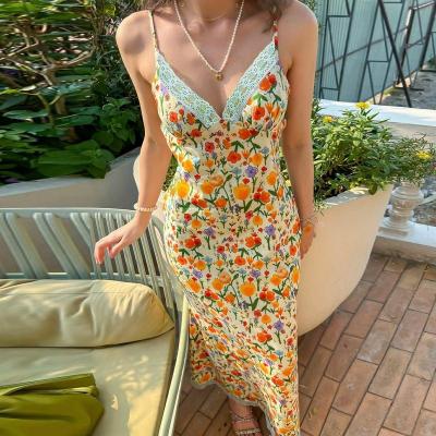 China Novos estampados de moda de verão vestidos sexy sem costas à venda