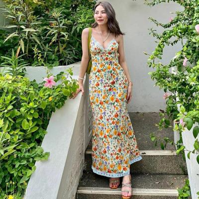 China Novos estampados de moda de verão vestidos sexy sem costas à venda