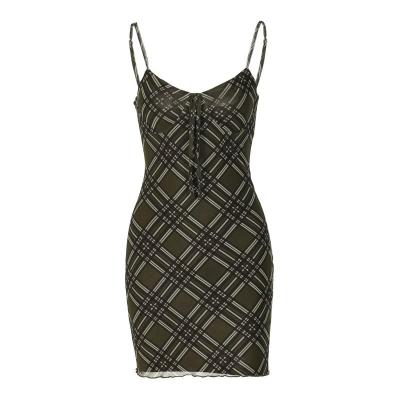 Cina Women'S Summer New Sexy Style Child Print Front Strap Dress in vendita