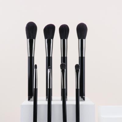 Cina Maniglia di plastica nera brillante del set di pennelli 8pcs di trucco di bellezza dell'occhio del fronte del vegano in vendita