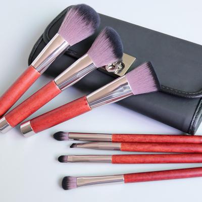 Cina Set di pennelli di legno di lusso di trucco della maniglia, spazzole reali di trucco di perfezione 7pcs in vendita