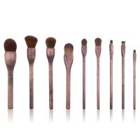 China All Solid Wood Cosmetic Brush Set 10 Pieces Full Face Makeup Brushes Eco Friendly for sale