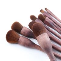 China All Solid Wood Cosmetic Brush Set 10 Pieces Full Face Makeup Brushes Eco Friendly for sale