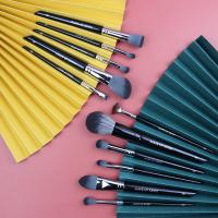 China Professional 11pcs Makeup Brush Set Full Face Synthetic Hair Black Copper Ferrule for sale