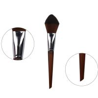 China Square Loose Powder Makeup Brush Copper Ferrule Solid Wood Handle 1pc for sale
