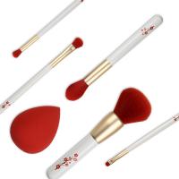 China Pattern Design Travel Makeup Brush Set with Sponge 500 Sets MOQ Customizable for sale