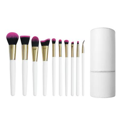 China 10Pcs van het de Borstel Vastgestelde Witte Houten Handvat van de luxe de Kosmetische Make-up Douane Logo Foundation Te koop