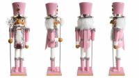 China Custom Pink Silver Feather Nutcracker for Christmas Display for sale