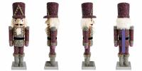 China Custom Purple Silver Soldier Nutcracker for Christmas Display for sale