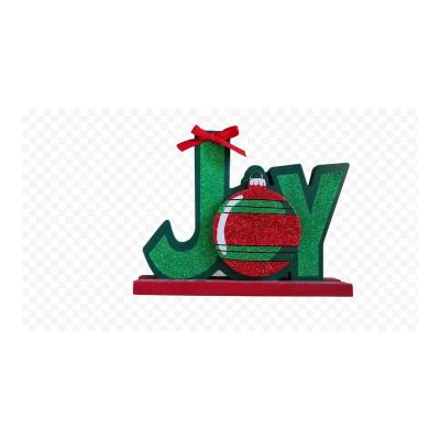 China Custom JOY Ornament Christmas Table Sign with OEM/ODM Customization for Wholesale and Seasonal Retail for sale