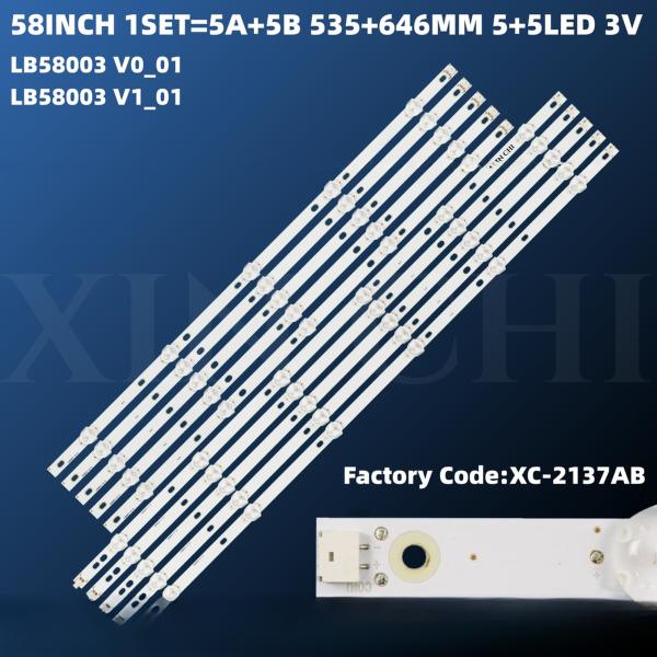 Quality Complete Set 1SET 5A 5B Aluminum Plate Backlight Strips for 58PUS6203/12 for sale
