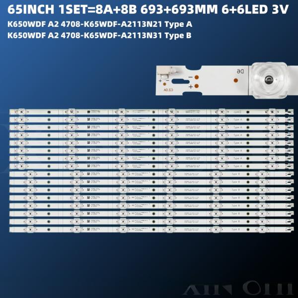 Quality K650WDF A2 4708-K65WDF-A2113N21 Type A K650WDF203293 L-2-B8-8-4 B LED Light Kit for sale