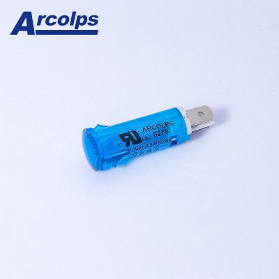 China For UL Certified Neon Blue LED Pilot Light for 230V AC for Automotive Dashboards and Industrial Equipment Made of Durable for sale