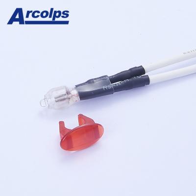 China UL Listed 10mm LED Indicator Light 110V 120V Neon Signal Lamp with 200mm Wire Leads UL File E513209 Pilot Light for sale