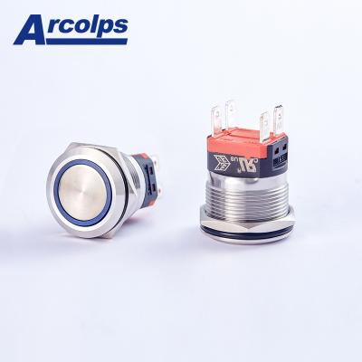 China UL Certified IP66 Stainless Steel Metal Button Switch for Industrial Control and Automotive Panels for sale
