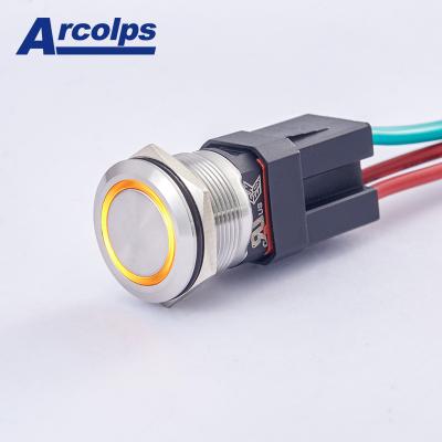 China Stainless Steel Body 22mm Metal Push Button with 200k Cycles and IP66 Protection for Automation Systems for sale