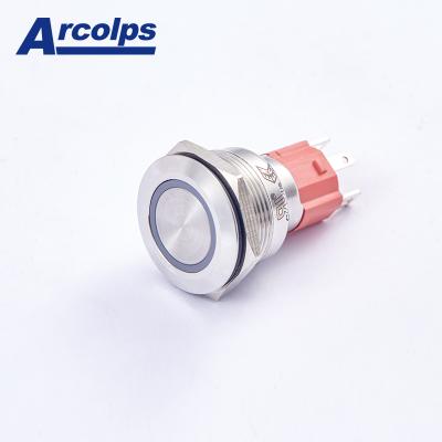 China UL Certified 22mm Stainless Steel Metal Button Switch 10A 250Vac IP66 for Machinery and Electrical Controls for sale