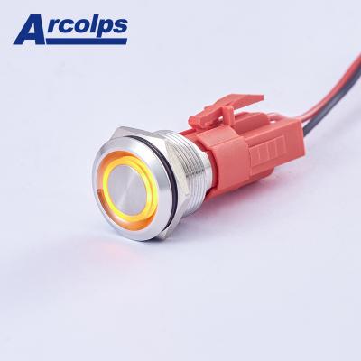 China 19mm Stainless Steel Metal Button Switch with 10A High Current and IP66 Protection for Precision Control for sale