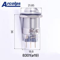 China 8301 Series 19mm Electronic Button Switch 1NO1NC SS Push Button Switch for sale