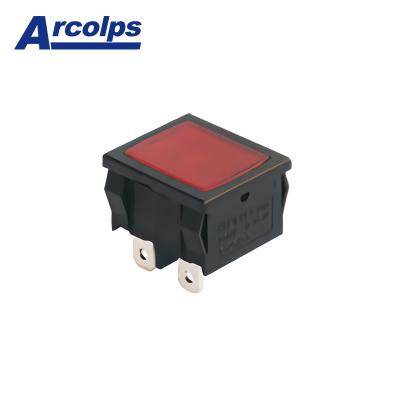 China Arcolps RL3-2 Series Red Square Cap Rocker Switch 4P 200000 Cycle Black Housing On/Off Function 16A 125Vac for Heavy Duty for sale