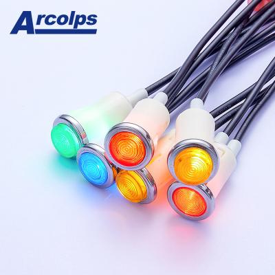 China PA66 Waterproof IP67 LED Indicator Light with Warm White Light for Equipment and Motorcycle for sale