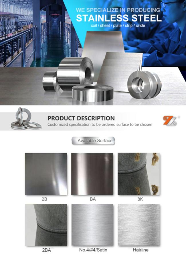 Customized thickness 2B BA stainless steel strip aisi 316l 54 mm 012 mm