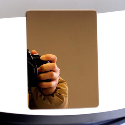 China Astm 201 Stainless Steel Sheet Titanium Gold Mirror Coated 0.3mm Thickness for sale