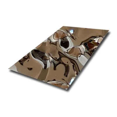Cina Lamine di metallo d'argento di PVD Gray Stainless Steel Water Ripple 4 x 4mm piatto d'acciaio su ordinazione di 8mm x di 4 in vendita