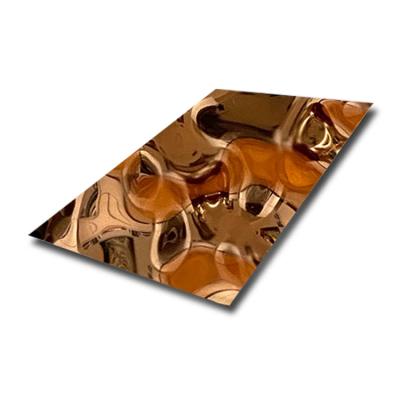 China 1500mm Width Gold Water Ripple Sheet For Ceiling Stainless Steel 304 Plate for sale