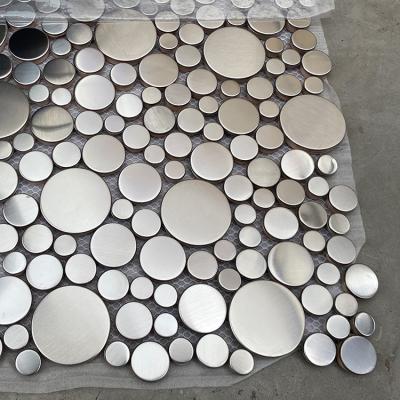 Cina Bagno d'argento 8mm Penny Tile Grand Metal metallica delle tessere di acciaio inossidabile in vendita