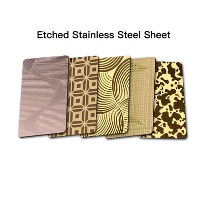 China Sus304 Pvd Coated SS Sheet Mirror Etched Decorative Metal Sheets for sale