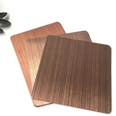 China Rose Gold Brushed Stainless Steel Sheet Cut To Size Hairline Decorative Stainless Steel Sheet for sale